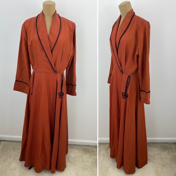 Vintage | Dresses | Vintage 6s Plymouth Shops Rust Red Long Sleeve Cowl ...
